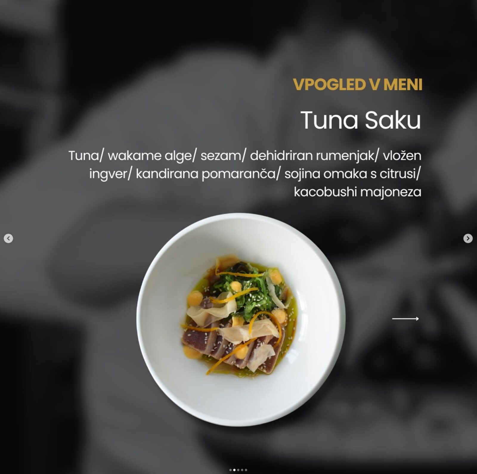 Vpogled v meni – Le Bistro; Restavracija & Bistro